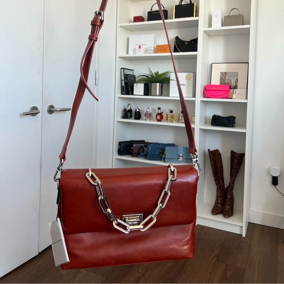 Brandon Blackwood | Bags | Nwt Lisa Shoulder Bag Brown Oiled Leather ...